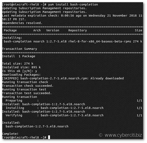 how to add bash auto completion in rhel 8 red hat linux nixcraft