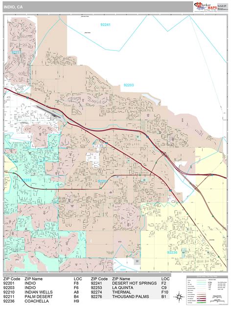Indio California Wall Map Premium Style By Marketmaps Mapsales