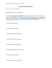 LING 372 Homework Assignment 2 Docx LING 372 Descriptive And