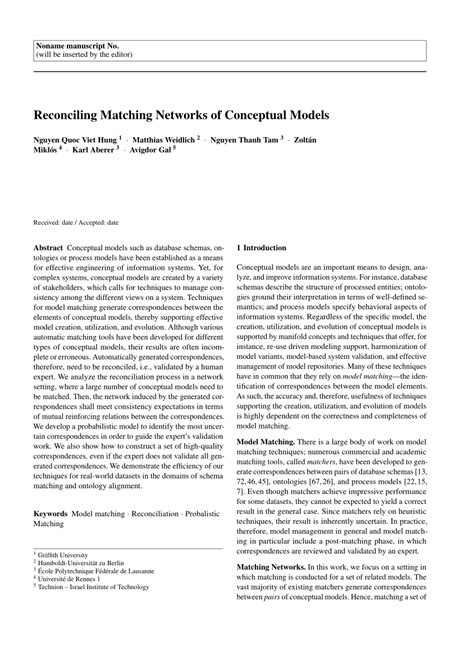 Pdf Reconciling Matching Networks Of Conceptual Models