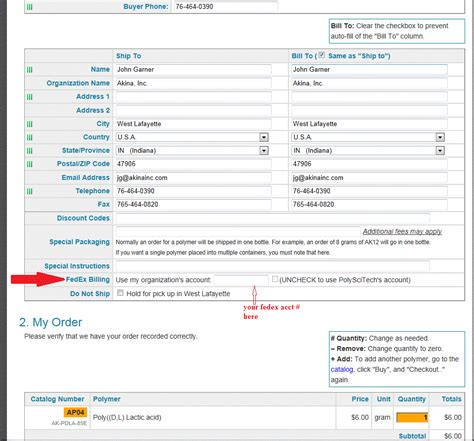 PolySciTech Technical Blog Shipping By Your Fedex Account