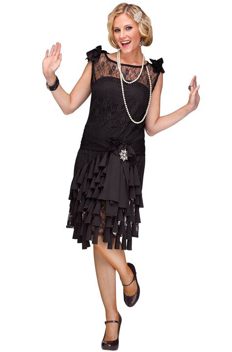 Flirty Flapper Adult Costume Black