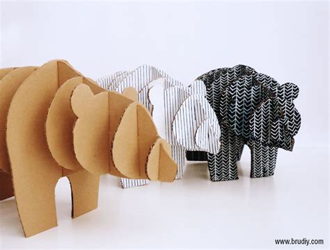 Oso De Cartón Animales De Carton Molde De Oso Molde De Animales