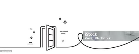 도어 라인 아이콘을 엽니다 입구 출입구 표지판 컬이 있는 연속 라인 벡터 떠남에 대한 스톡 벡터 아트 및 기타 이미지 떠남 가구 가까이 옴 Istock