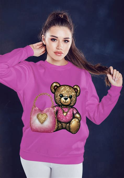 Glitter Teddy Bear Sparkle Png Valentines Day Custom T For Her