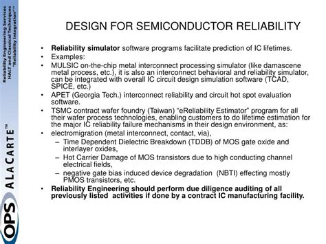 Ppt Design For Semiconductor Reliability George Denes Dipl Eng Senior Semiconductor