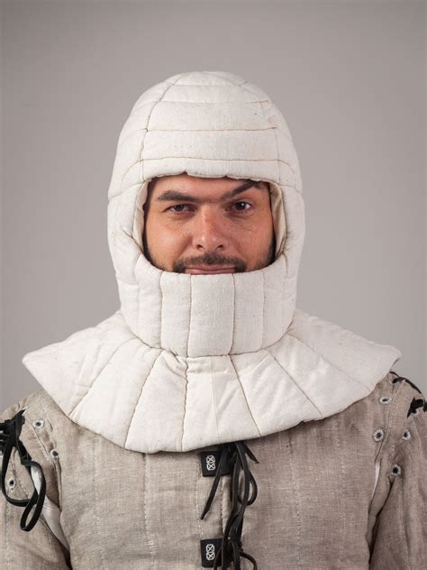 Padded Medieval Coif Padded Cap For Head Protection Natural Etsy Uk
