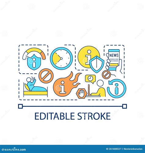 Negative Effects Of Doomscrolling Concept Icon Stock Vector Illustration Of Stroke Addiction