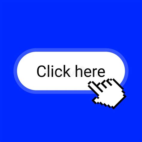 button with hand pointer clicking stock vector illustration of