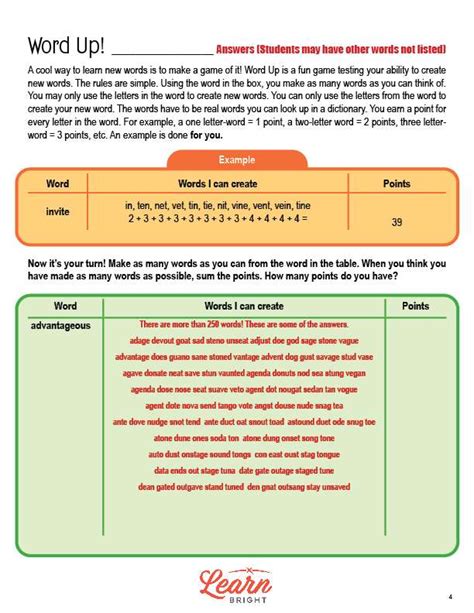 Word Analysis Skills Grade 5 Free Pdf Download Learn Bright