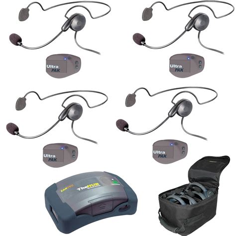 Eartec Upcyb4 Ultrapak 4 Person Wireless Hub Intercom System With Cyber Headsets