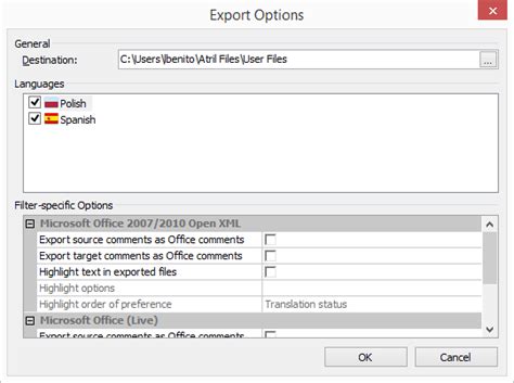 How To Modify The Export Options Atril Solutions