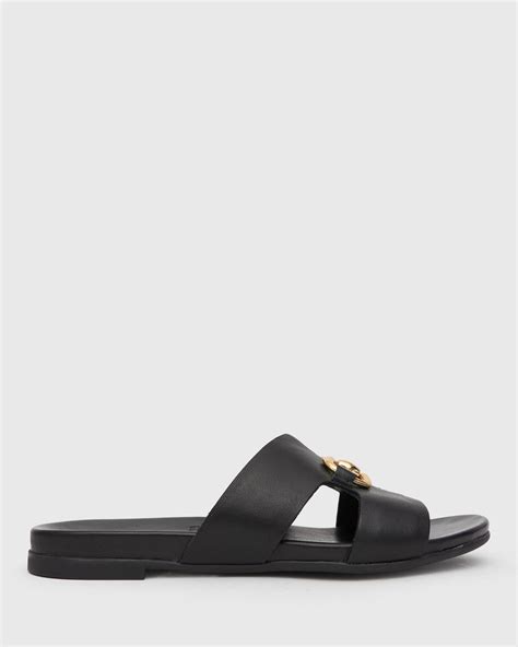 Buy Foxy Buckle Leather Slide Sandals By Airflex Online Betts