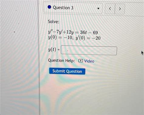 Solved Solve Y Y Y T Y Y Y T Chegg