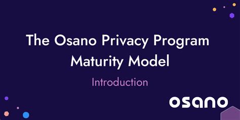 the osano privacy program maturity model osano