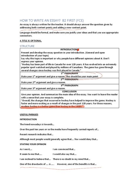 Essay B2 Pdf
