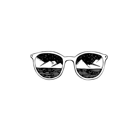 Premium Vector Black And White Glasses The Glasses Reflect Nature Ink