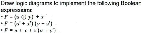 Solved Draw Logic Diagrams To Implement The Following Boolean