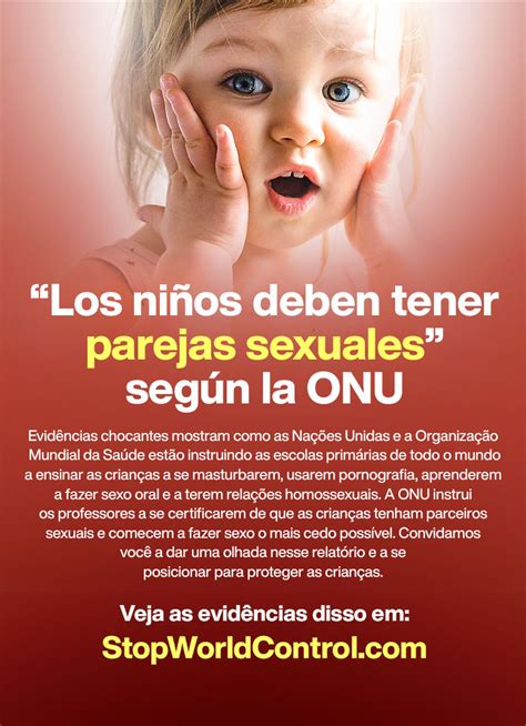 Equipar a los niños para tener relaciones sexuales dice la ONU Stop World Control