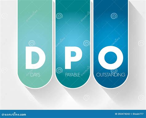 Dpo Days Payable Outstanding Concept With Keywords Letters And Icons Flat Vector