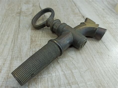 Brass Barrel Faucet Large Vintage Water Faucet Brass Bronze Etsy