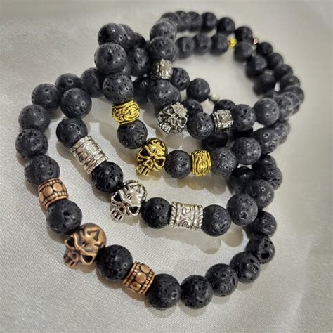 Lava Beads Bracelet Etsy
