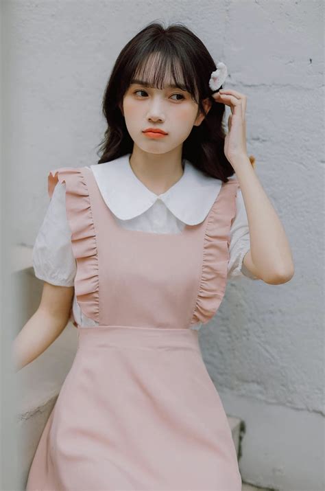 Frilly Mini Apron Pinafore Dress Pink Megoosta Fashion