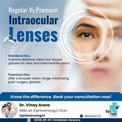 Eyemed Iols Intraocular Lenses Come In Two Types Standard And Premium Standard Iols Mainly