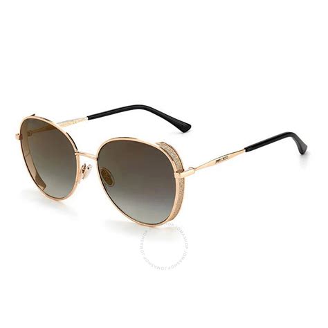 Jimmy Choo Brown Mirror Gradient Round Ladies Sunglasses Felines 0ddb