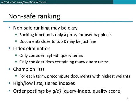 8 efficient scoring most slides were adapted from stanford cs 276