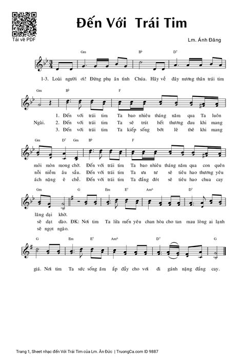 [sheet] đến Với Trái Tim Pdf Lm Ân Đức Lyrics And Chords