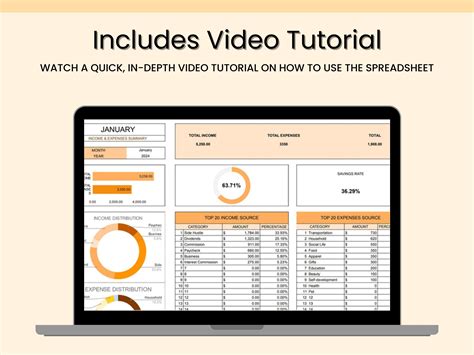 Income And Expense Tracker Spreadsheet Personal Financial Planner Excel