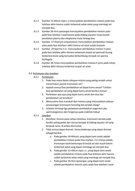 Biologi Laporan Praktikum Mitosis Dan Meiosis DOCX
