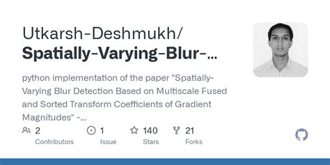 Github Utkarsh Deshmukh Spatially Varying Blur Detection Python