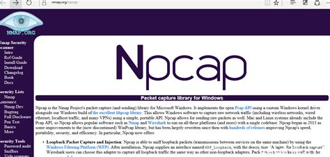 Npcap Windows 10