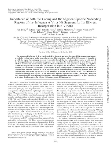Pdf Importance Of Both The Coding And The Segment Specific Noncoding