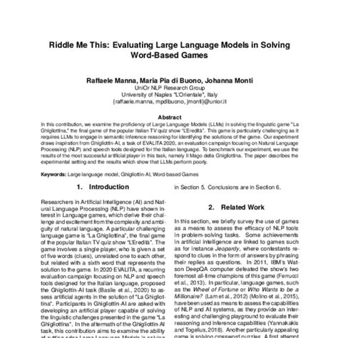 Riddle Me This Evaluating Large Language Models In Solving Word Based
