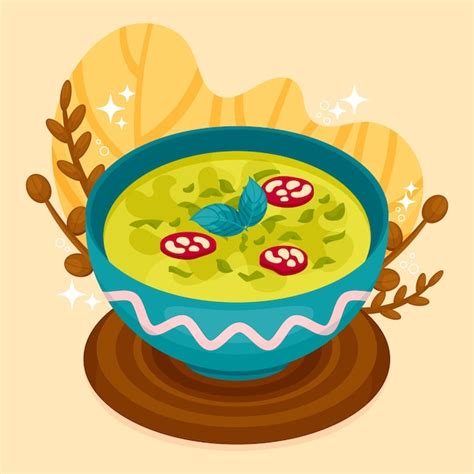 Ilustração De Caldo Verde De Design Plano Vetor Grátis