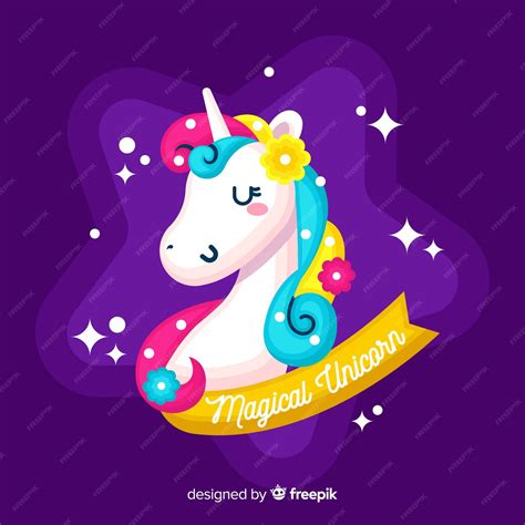 Fondo Unicornio Kawaii Dibujado A Mano Vector Premium