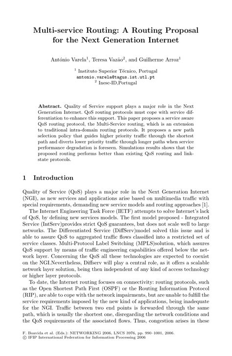 pdf multi service routing a routing proposal for the next generation
