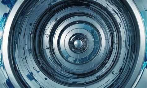 Close Up View Metallic Surface With Concentric Circles Varying Sizes Creating Sense Depth And