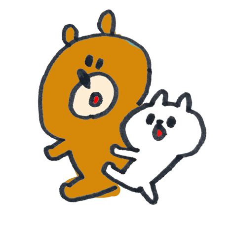 「びっくりして熊に飛びつく猫」イラスト素材 超多くの無料かわいいイラスト素材