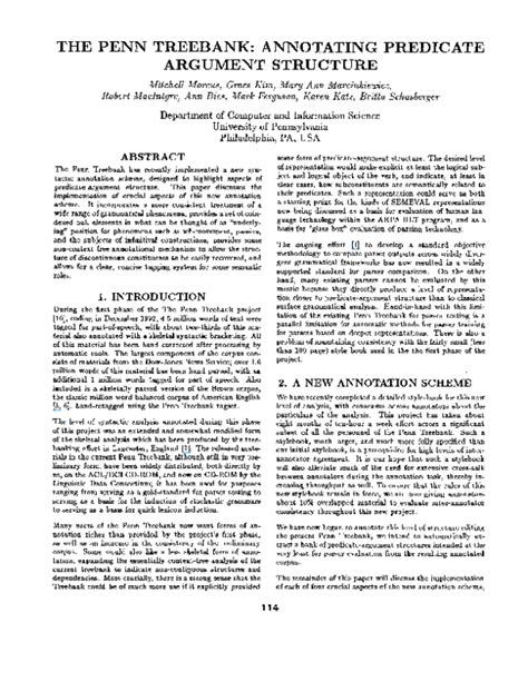 Pdf The Penn Treebank Annotating Predicate Argument Structure