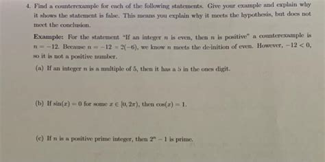 solved 4 find a counterexample for each of the following