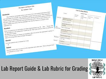 Writing A Lab Report Guide Rubric For Grading By Nature Nerd Chronicles
