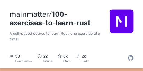 Github Mainmatter100 Exercises To Learn Rust A Self Paced Course To