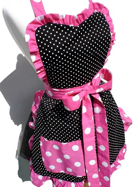 Retro Vintage Inspired Polka Dots Pinup 1950s Apron Free Etsy