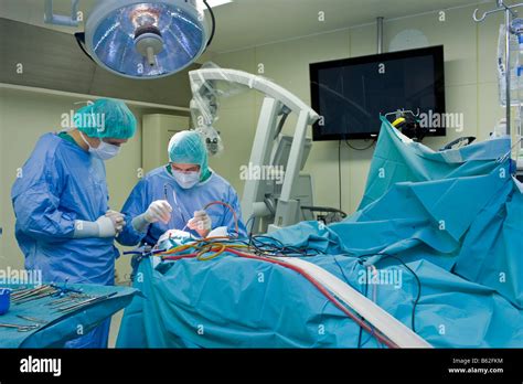 Neurosurgeons Removing A Benign Brain Tumor Reykjavik Iceland Stock