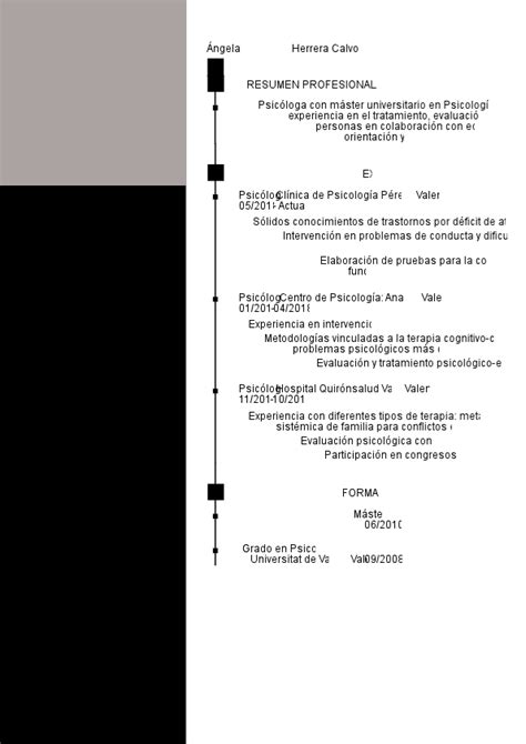 Ejemplos de CV psicólogo miCVIdeal