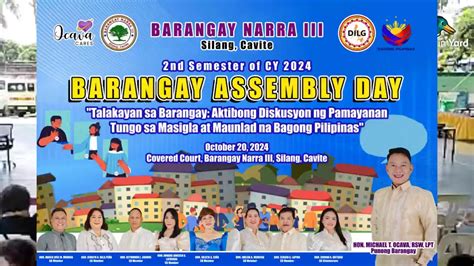 Barangay Assembly Day 1st Semester Cy 2024 This Is The Live